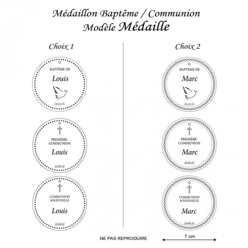 Médaillons uniques : Personnalisez vos souvenirs de baptême et communion