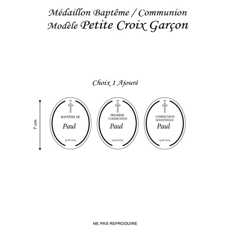 Médaillon personnalisé : Gravez le prénom pour baptême ou communion